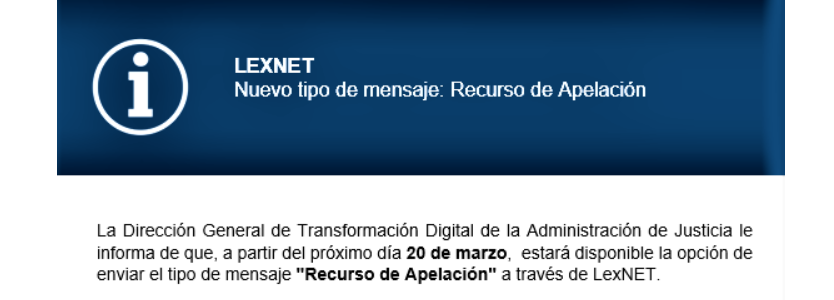 LexNet: presentación de los Recursos de Apelación